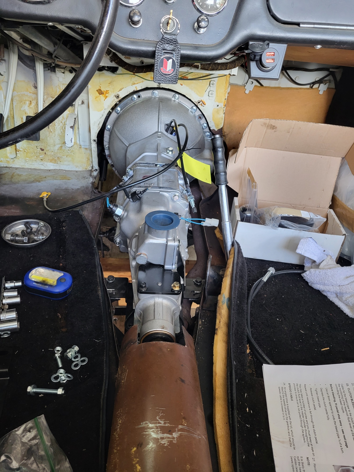 5 speed conversion gearbox in car.jpg | British Car Forum